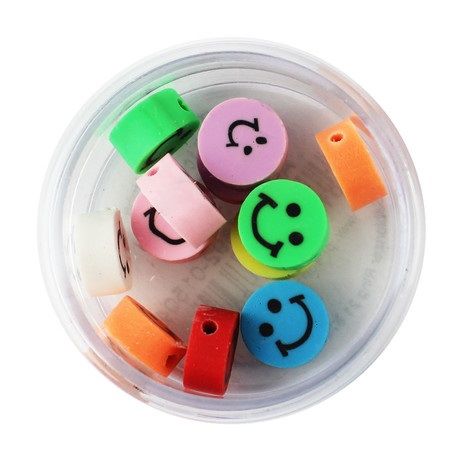 Fimoliperlen rund, Smiley | Fimo Perlen | Perlen | DIY | Online ...